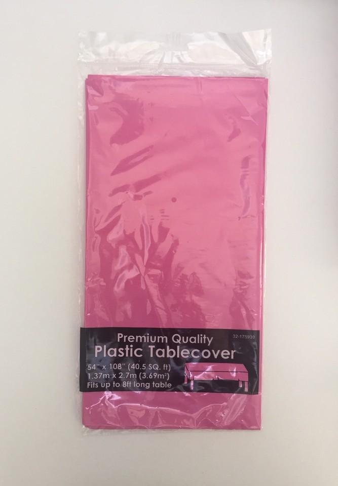 Pink Plastic Table Cover Tablecloth 54 X 108 | eBay