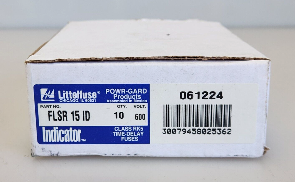 Lot of 10, Littelfuse FLSR 15 ID Class RK5 Time-Delay Fuse 15A 600VAC ...