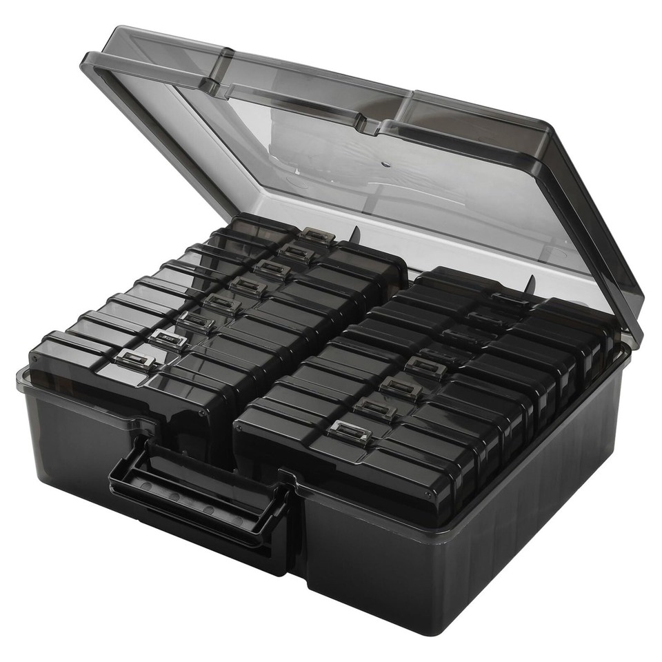 Photo Storage Box Organizer & Craft Keeper with 16 Inner Cases for 4x6 ...