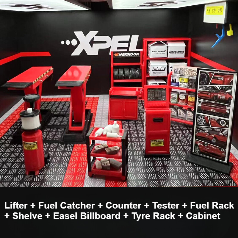 1:18 Diorama Garage Props Repair Workshop Tools Scene Display Model ...