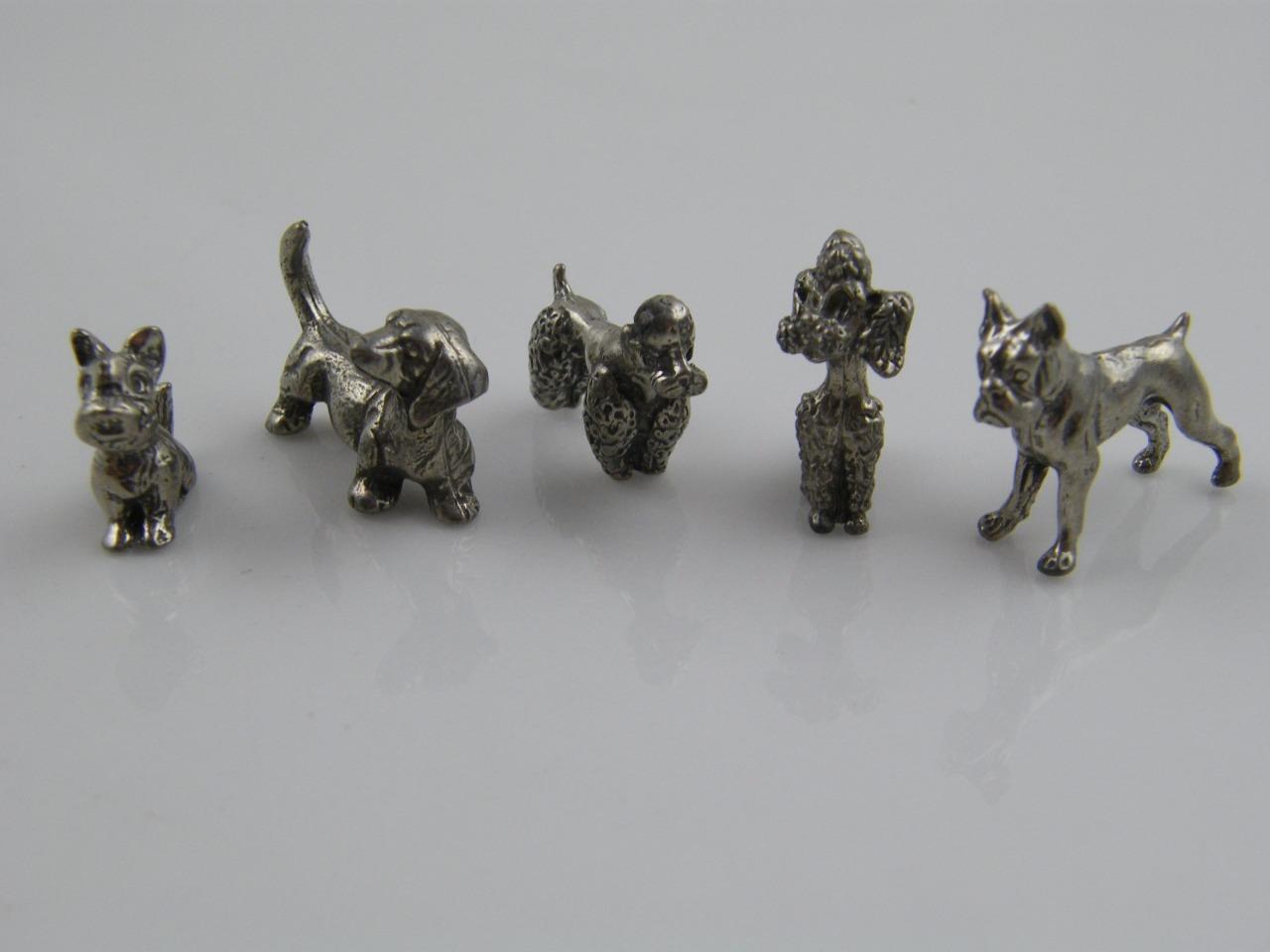 COLLECTION OF FIVE SILVER PLATE DOG FIGURINES | eBay