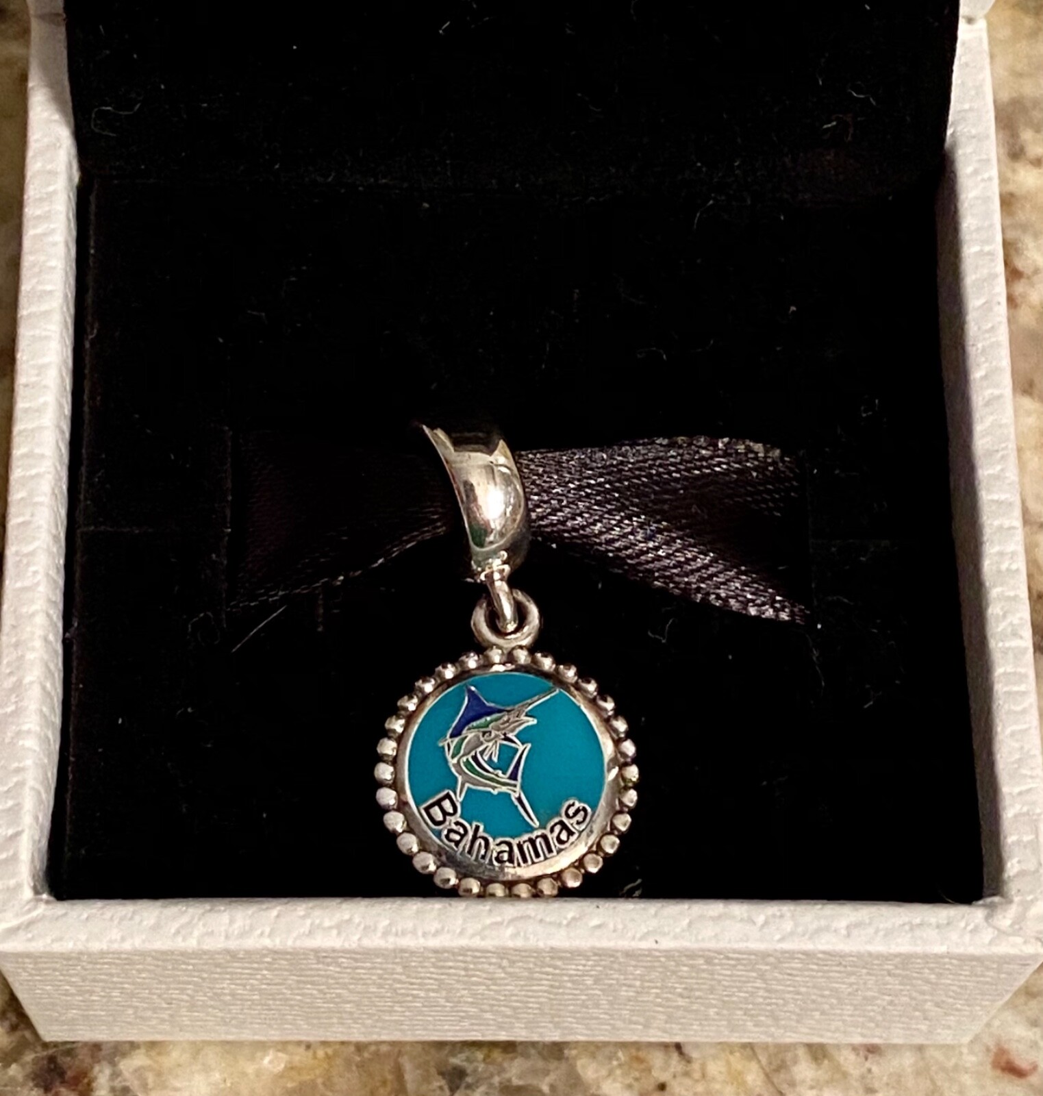 Pandora Authentic Bahamas Exclusive Blue Marlin Dangle Charm | eBay