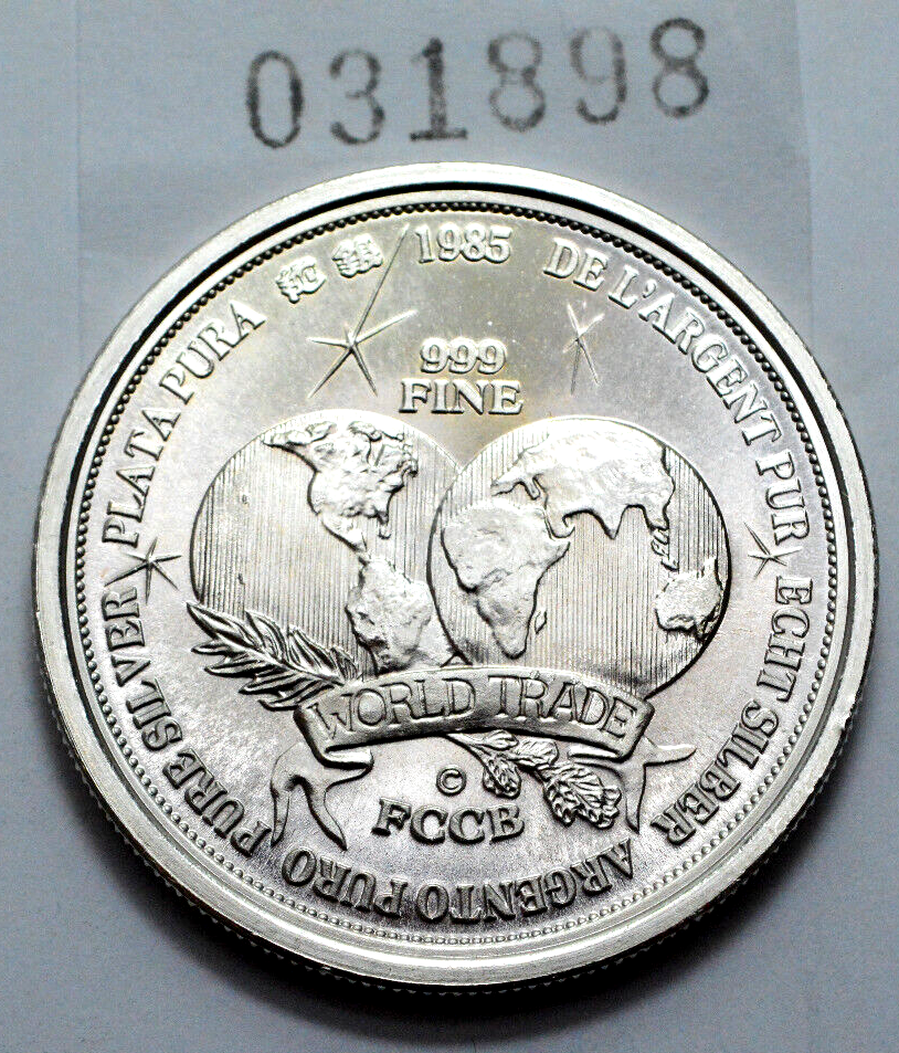 1985 1 Oz 999 Silver Round Globes FCCB World Trade Unit Rare Bullion | eBay