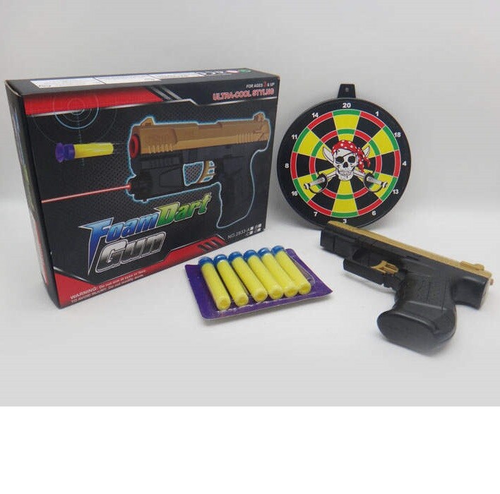 Kids Toy Gun w/ Target Soft Foam Dart Blaster Toy Gun Black Gold Safe ...