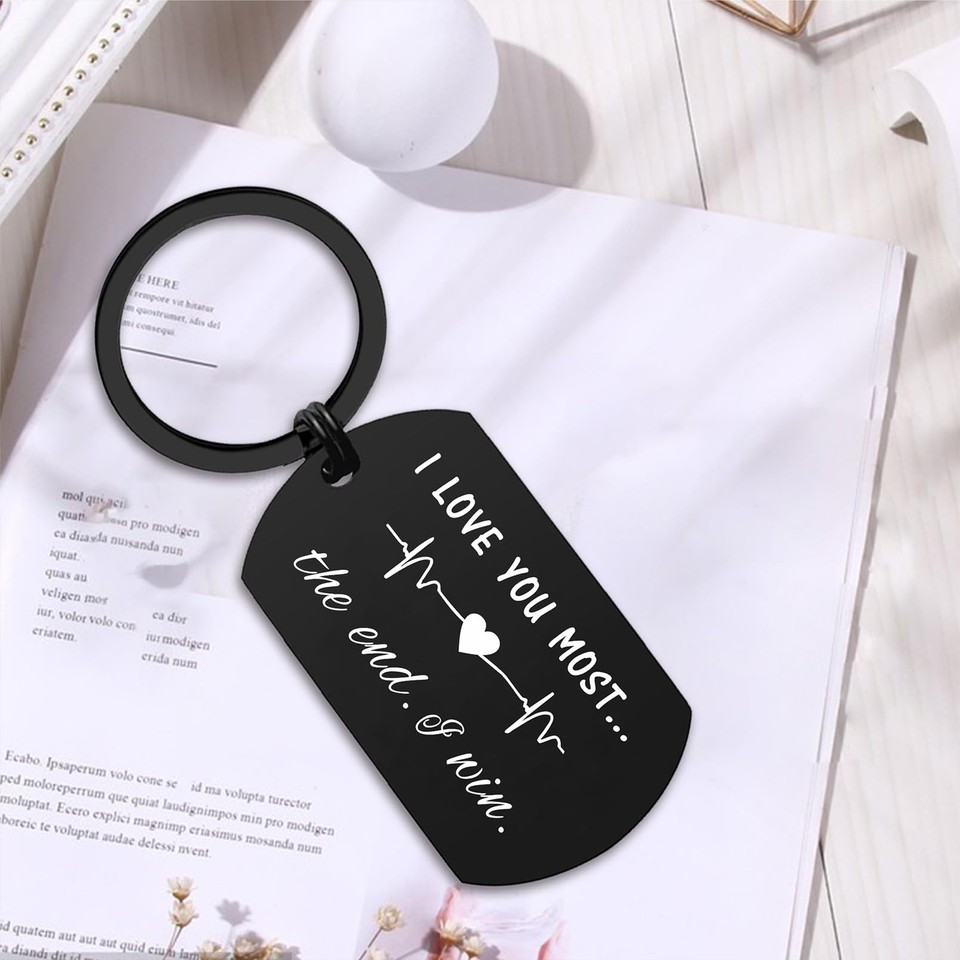 I Love You Most Keychain - Anniversary Keychain for Men Love Gifts for ...