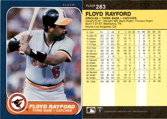 1986 Fleer - #283 Floyd Rayford for sale online | eBay
