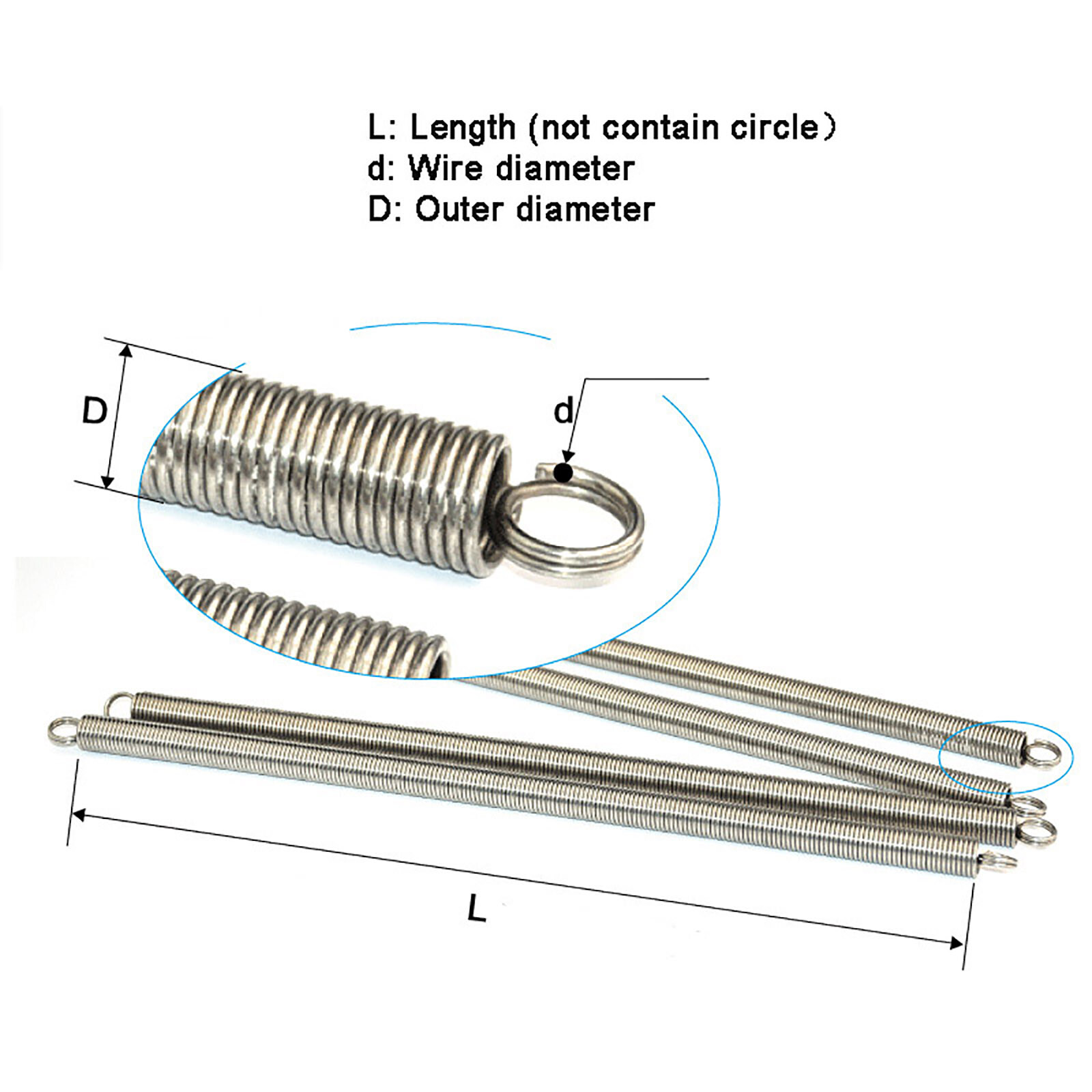 Zugfeder Edelstahl Zugfedern Feder Draht Ø0,3 - 4mm, Außen Ø 3-36mm ...