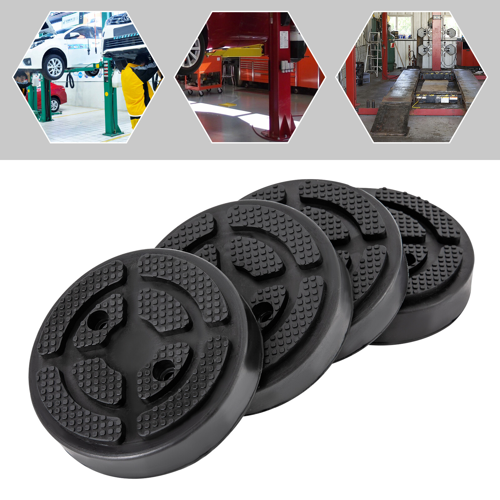 4Pcs Round Rubber Arm Pads Lift Pad Fit For Auto Lift Car Truck Hoist ...