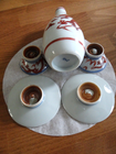 Vintage Japanese Porcelain Sake Set Dragon Decanter Cups Saucer 5 ...