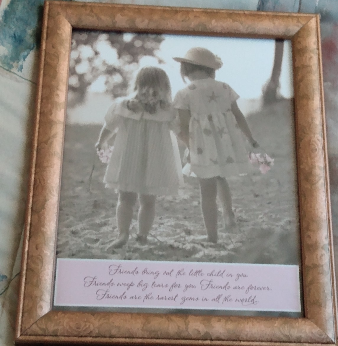 FRIENDS PICTURE OF LITTLE GIRLS IN A 12" BY 15" FRAME, DAYS OF YOUTH ...