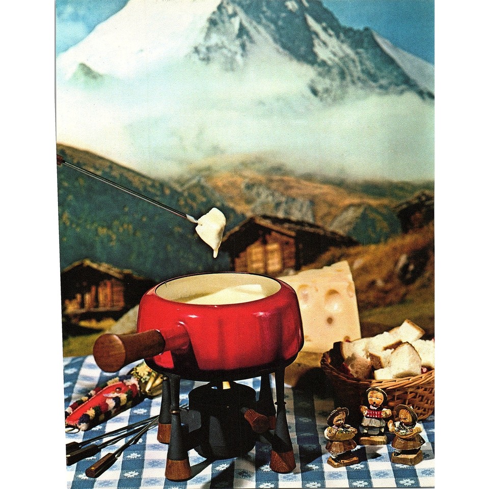 Swiss Cheese Fondue Picnic 1970s Retro Kitsch Wall Art Print SE3 | eBay