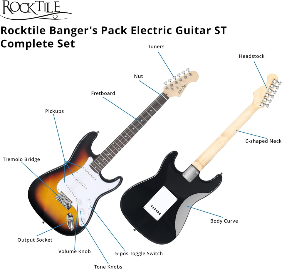 Banger'S Pack Set Chitarra Elettrica Sunburst - Kit Completo per ...