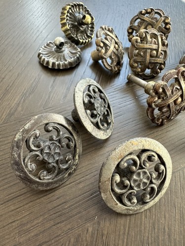 Vintage 1947 Brass Pie Criss Cross Daisy Drawer Pulls + Others Total of ...