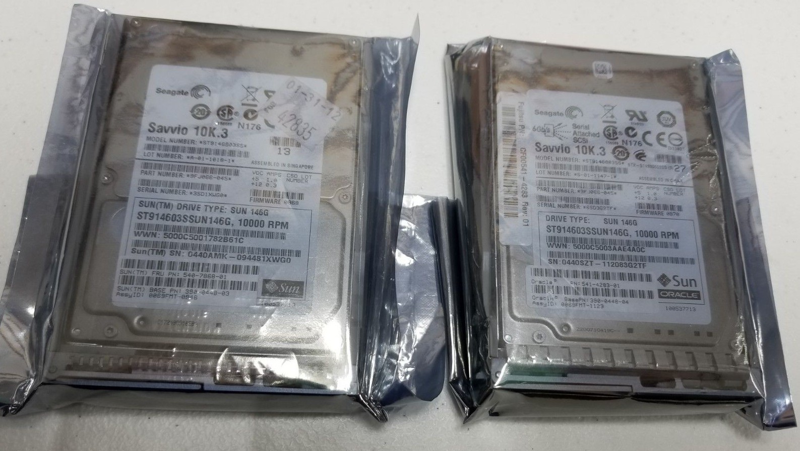 SEAGATE Savvio 9FJ066-165 ST9146803SS 146GB 6GB SAS 10K HDD LOT OF 2 | eBay