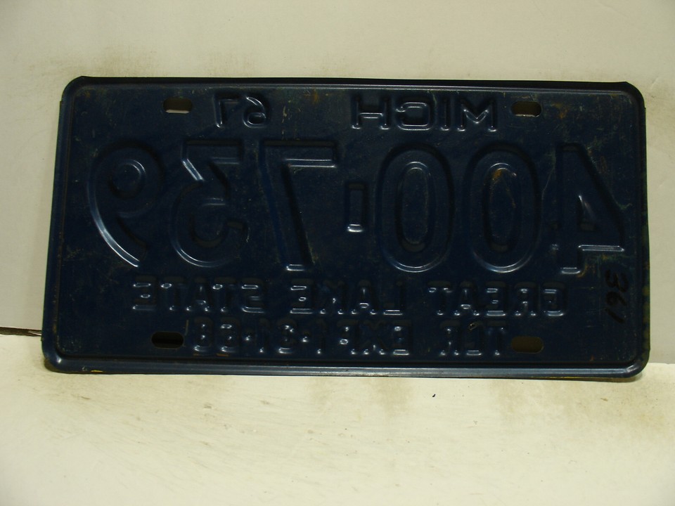1967 Michigan License Plate 400 - 739 TLR Vintage 10262 | eBay