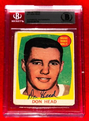 1961-62 Topps 17 Don Head Signed Rookie Card BAS Auto Boston Bruins RC ...