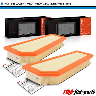 2x Engine Air Filters for Benz S212 W212 C204 S204 W204 A207 C207 E200 ...