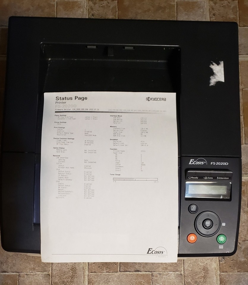 Kyocera Ecosys FS-2020D Workgroup Monochrome Laser Printer -OFF LEASE ...
