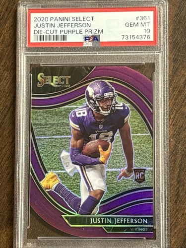 2020 Panini Select - PSA 10 Field Level Justin Jefferson Purple Prizm ...