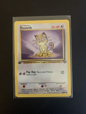 Meowth 1st Edition Jungle Near Mint In Protective Sleeve | eBay