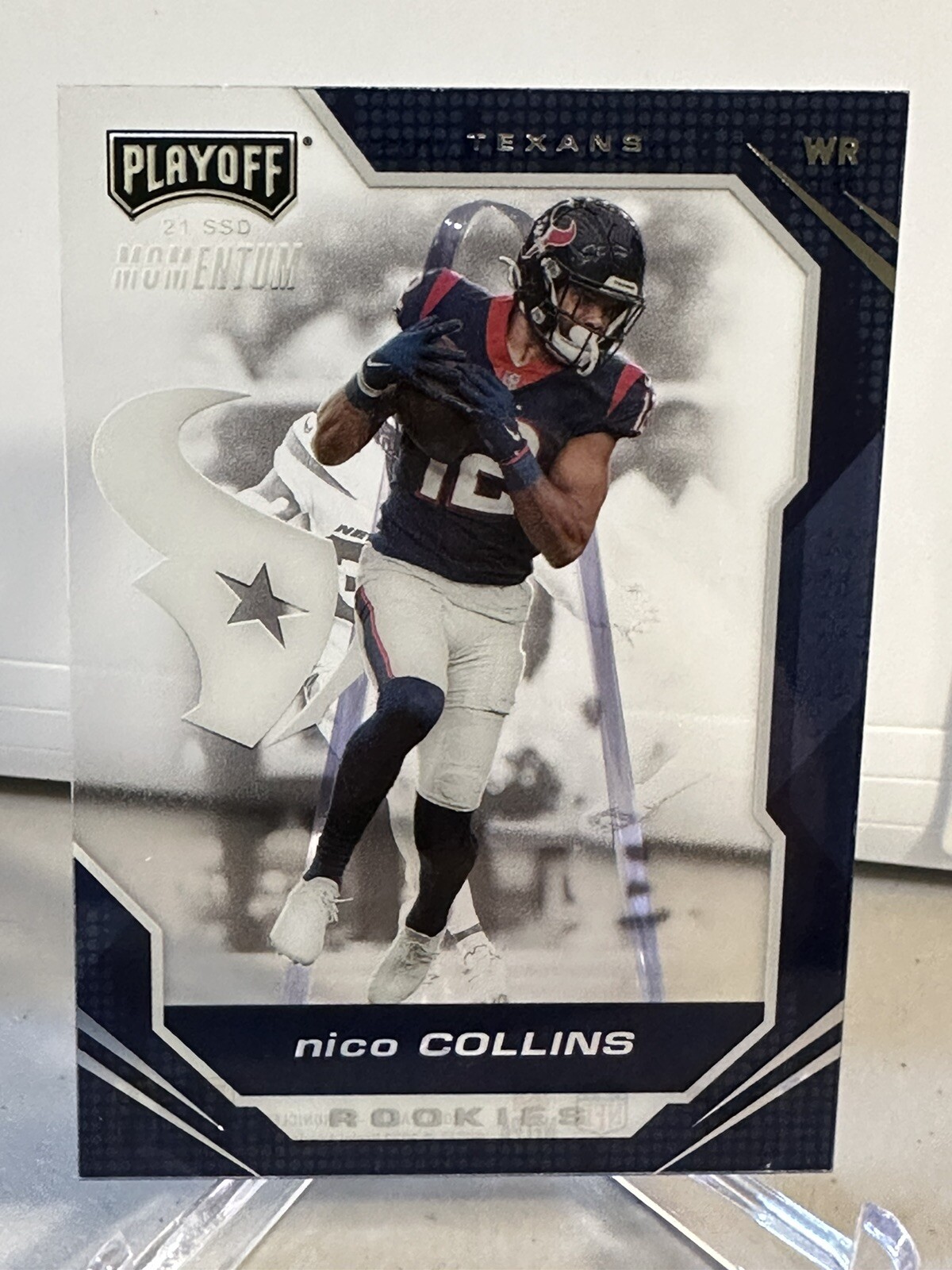 Nico Collins Rookie Card #PMR-24 Clear Playoff Momentum 2021 Chronicles ...