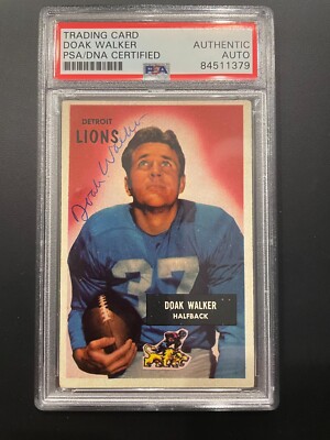 Doak Walker signed 1955 Bowman Card Autograph Football HOF Lions PSA ...