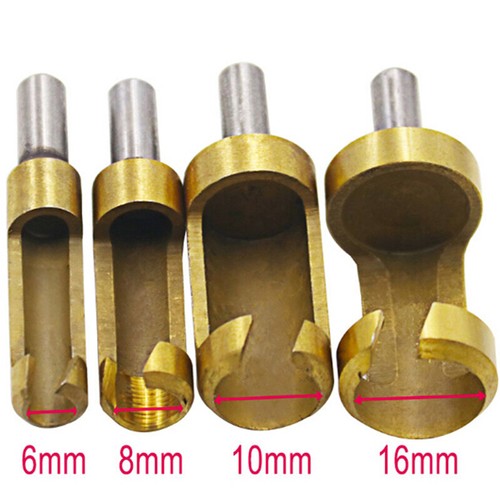 4pcs/set titanium coated plug cutter hole wood timber drill bit 6-16mm ...