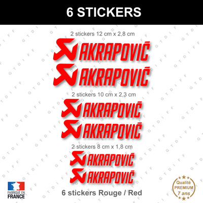 Stickers AKRAPOVIC ROUGE autocollants sponsor adhésifs 8 10 12 cm | eBay