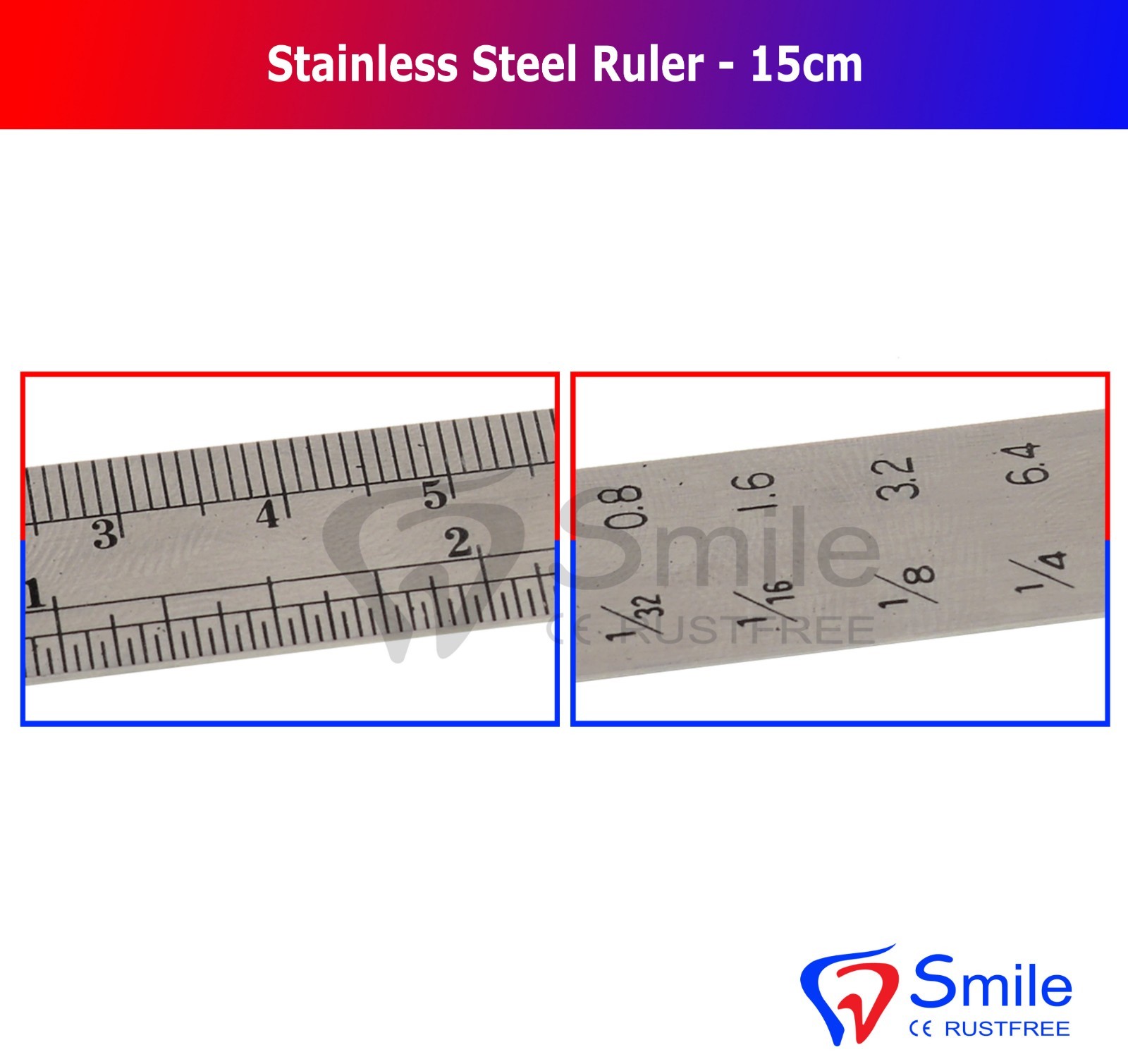 150mm 6" Stainless Steel Pocket Ruler & Drill Size Guage Guide Metric ...