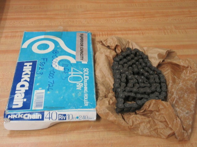 5x HKK Roller Chain 40 RIV 10 FT 240 Links Old Stock (two May Be ) for ...