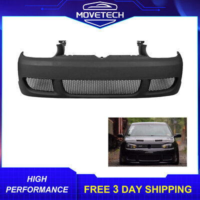 R32 style Front Bumper Cover W/ Black Mesh Grille For 99-05 Volkswagen ...