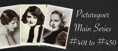 PICTUREGOER - Main Series 1930s ☆ FILM STAR ☆ Postcards #401 to #450 ...