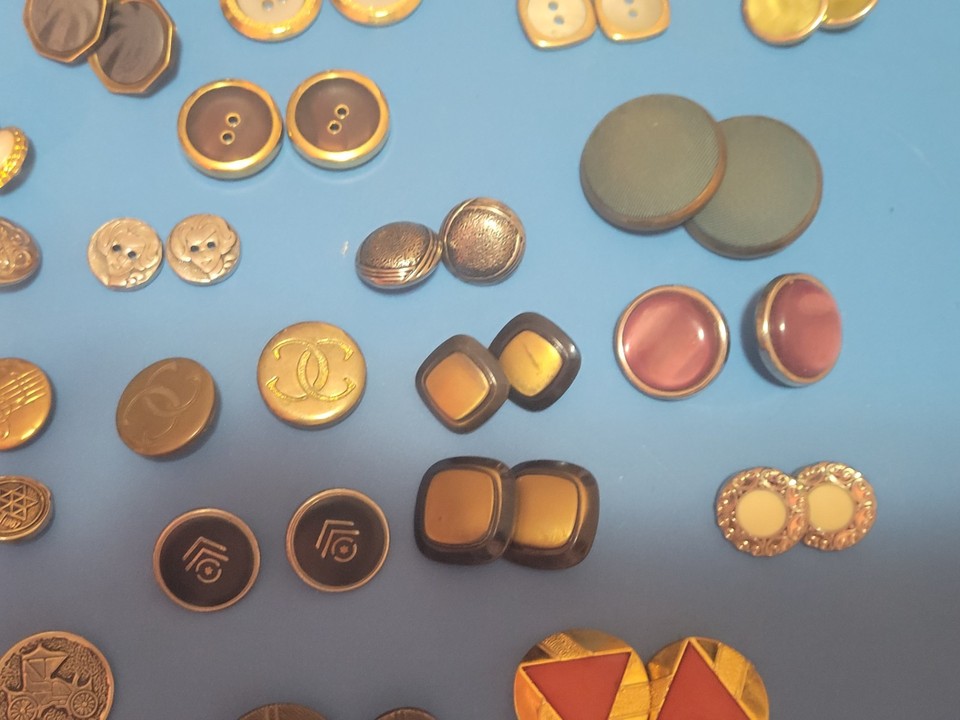 188 Vintage Antique Metal Buttons 94 Pairs VARIOUS DESIGNS PATTERNS | eBay