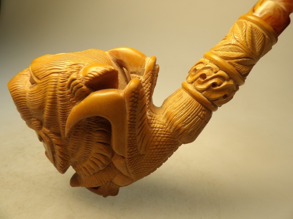 New S. Cosgun Large Dragon Claw Lions Head Turkish Block Meerschaum ...