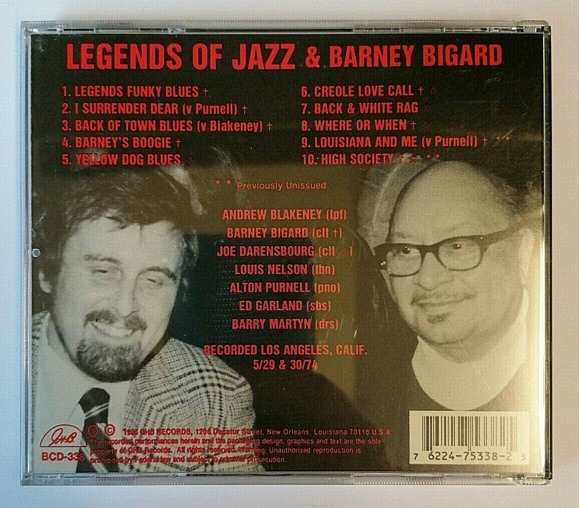 Barney Bigard - and the Legends of Jazz (2005) for sale online | eBay