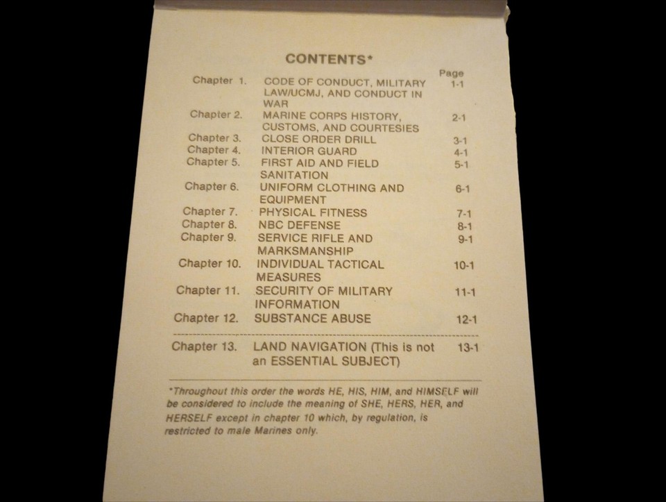 U.S MARINE CORPS GUIDEBOOK HANDBOOK OF ESSENTIAL SUBJECTS TRAINING USMC ...