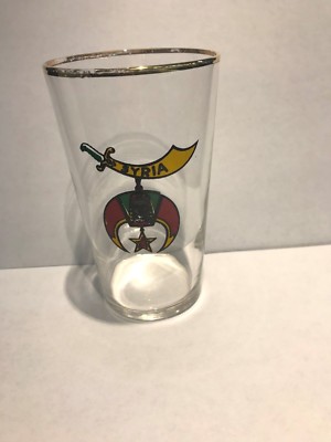 Vintage Masonic Shriners Gold Rimmed Drinking Glass w/Scimitar ...
