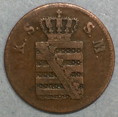 German States SAXONY 1856-F 2 Pfennig Copper Coin World Coin Collector ...