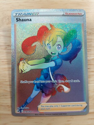 Shauna 278/264 Fusion Strike NM Full Art Secret Rainbow Rare Pokemon ...