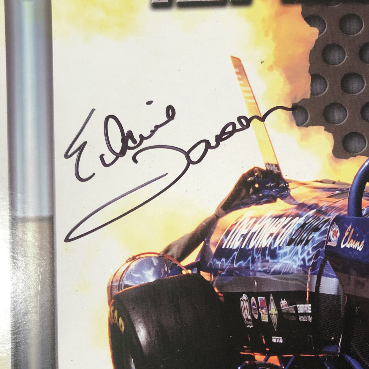 Elaine Larsen Autographed Hero Card Photo NHRA Jet Engine Drag Racing ...
