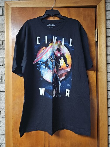 Captain America Mens T-Shirt - Civil War Iron Man Cap Word Reflecting ...