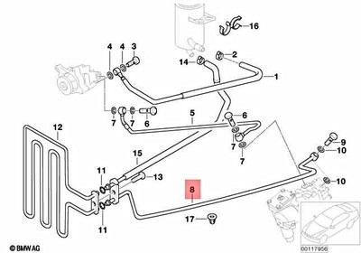 Genuine BMW E39 Sedan Wagon Hydro Steering Oil Return Pipe OEM ...