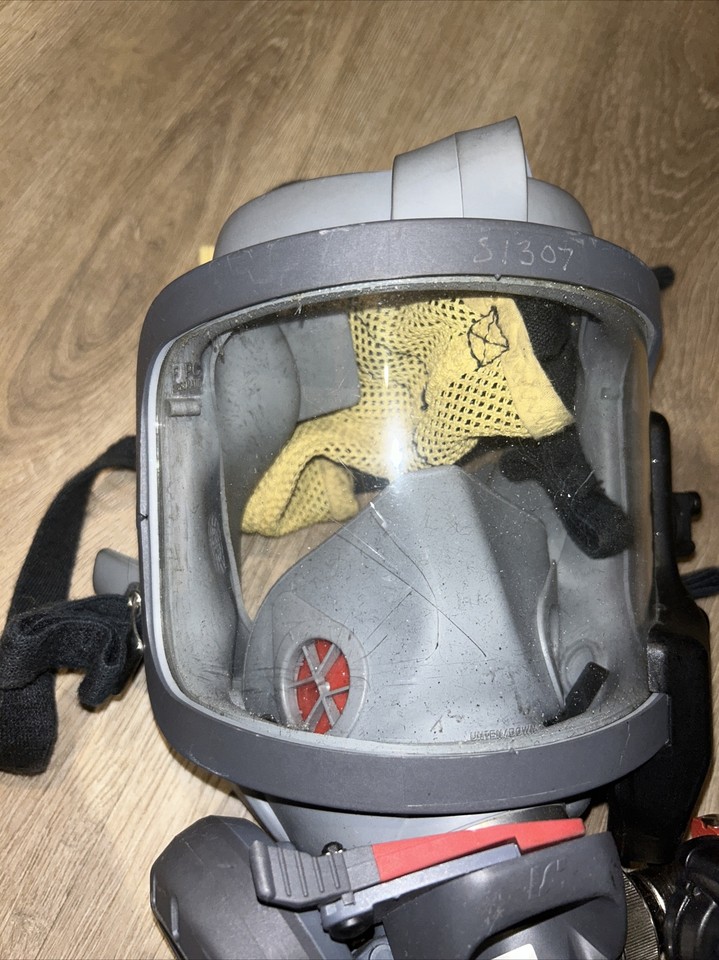 Interspiro F PC Spiromatic Firefighter Fire Face Mask + CBRN Breathing ...