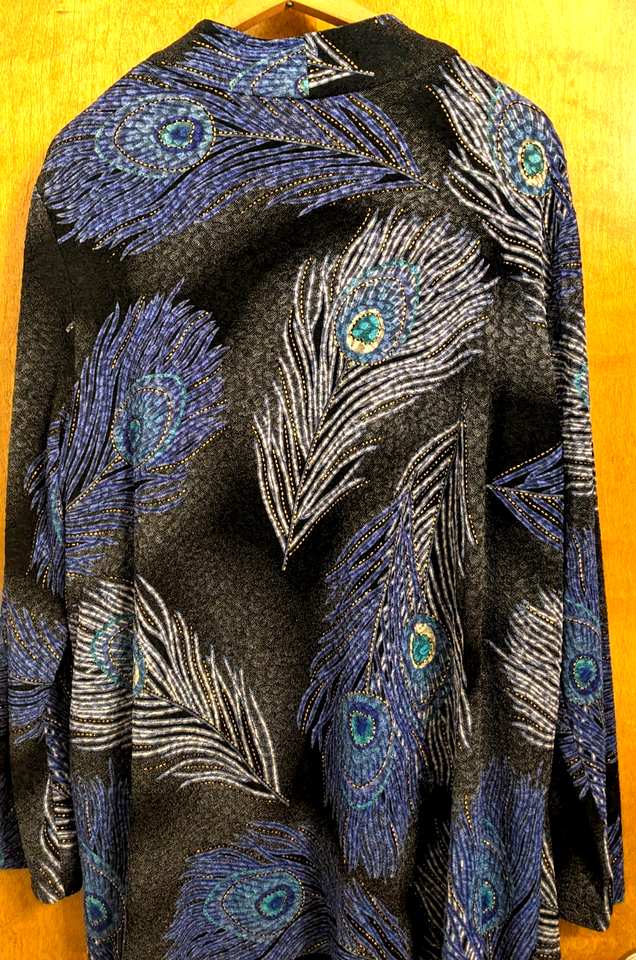 JM COLLECTION Women's 3X Travel Knit Twinset Top Long Sleeve Peacock ...