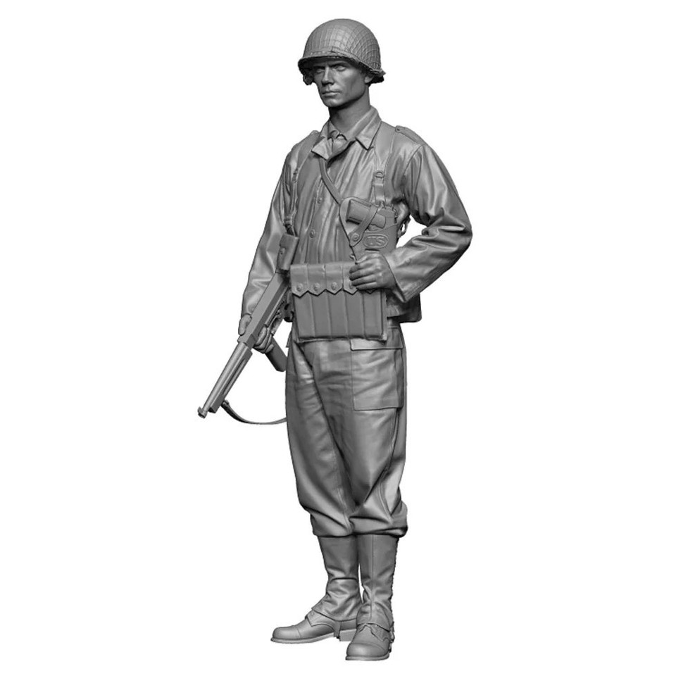 1/16 WW2 US GI Sergeant SOLDIER RESIN FIGURE MODEL KIT Unassembled ...