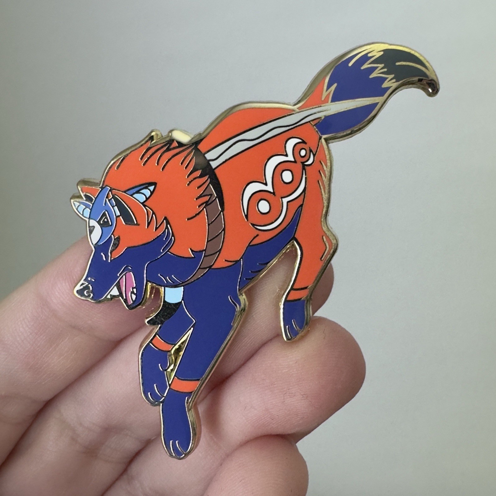 Oki from Okami Enamel Pin, Oki Pin, Wolf Badge, Okami Amaterasu, Wolf ...