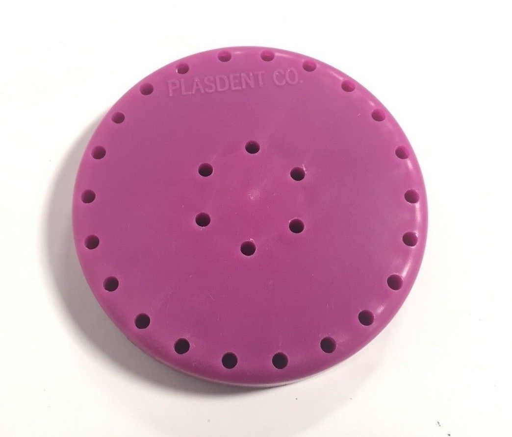 4X Plasdent Neon Purple Round Magnetic Dental Bur Block Holder Station ...