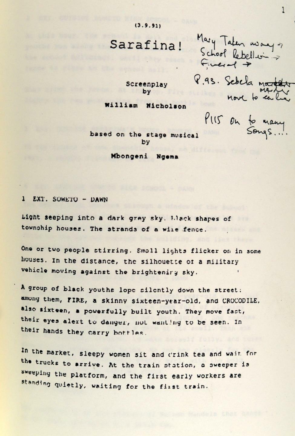Charles Roc Dutton William Nicholson Mbongeni Ngema 1991 Sarafina Movie ...