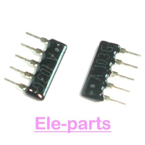 50 PCS A05-103G -5 A05-103 10K ohm 4 Commoned Resistor Network Array 5 ...
