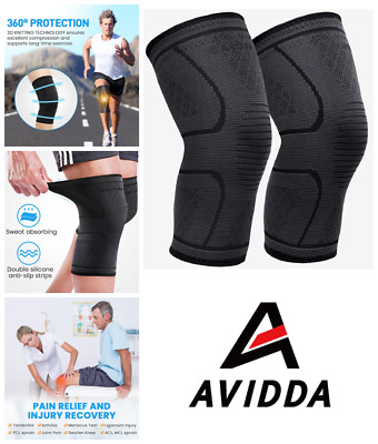 AVIDDA Knee Support Brace 2 Pack Size M Compression Arthritis Joint ...